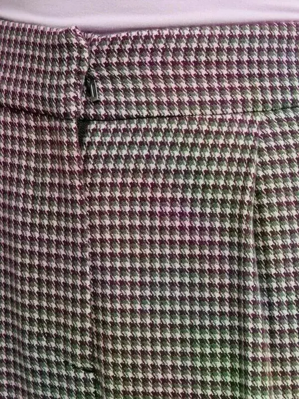 BENETTON Houndstooth Patterned Trousers - Pink