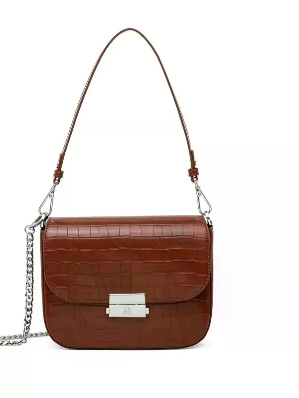 BENETTON Croc Embossed Chain Shoulder Bag