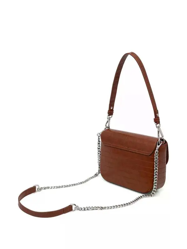 BENETTON Croc Embossed Chain Shoulder Bag