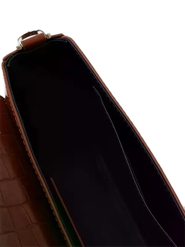 BENETTON Croc Embossed Chain Shoulder Bag