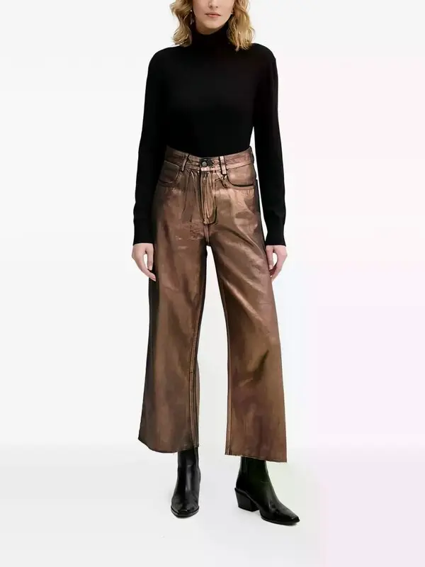 BENETTON Frayed Hem Jeans - Brown
