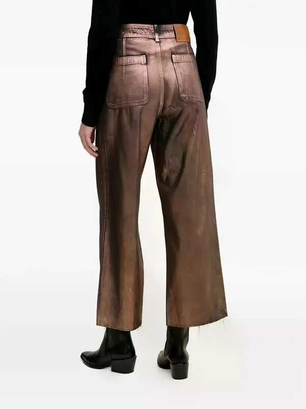 BENETTON Frayed Hem Jeans - Brown