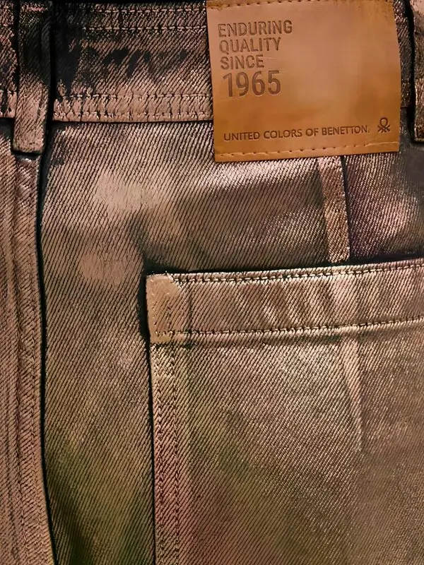 BENETTON Frayed Hem Jeans - Brown