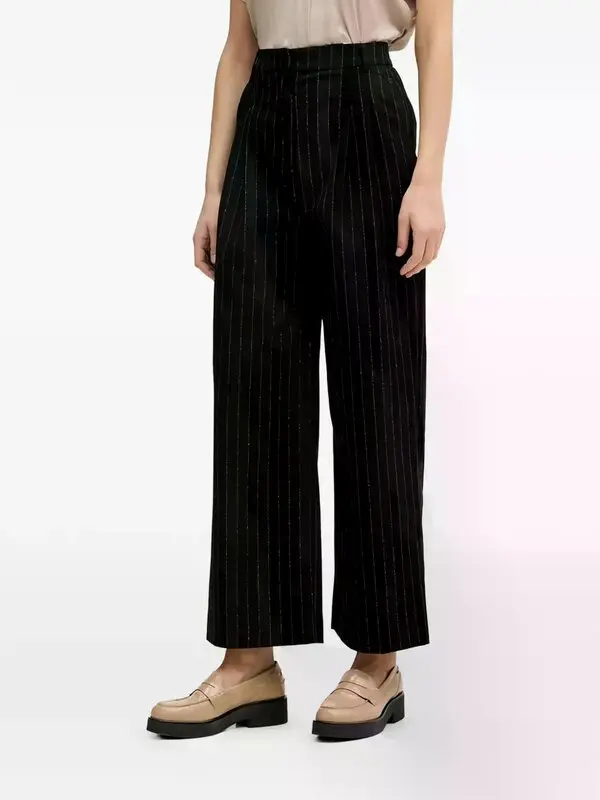 BENETTON Pinstriped Wide Leg Trousers