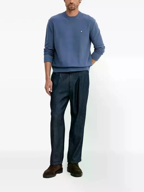 BENETTON Logo Round-neck Jumper - Blue