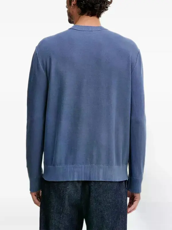 BENETTON Logo Round-neck Jumper - Blue