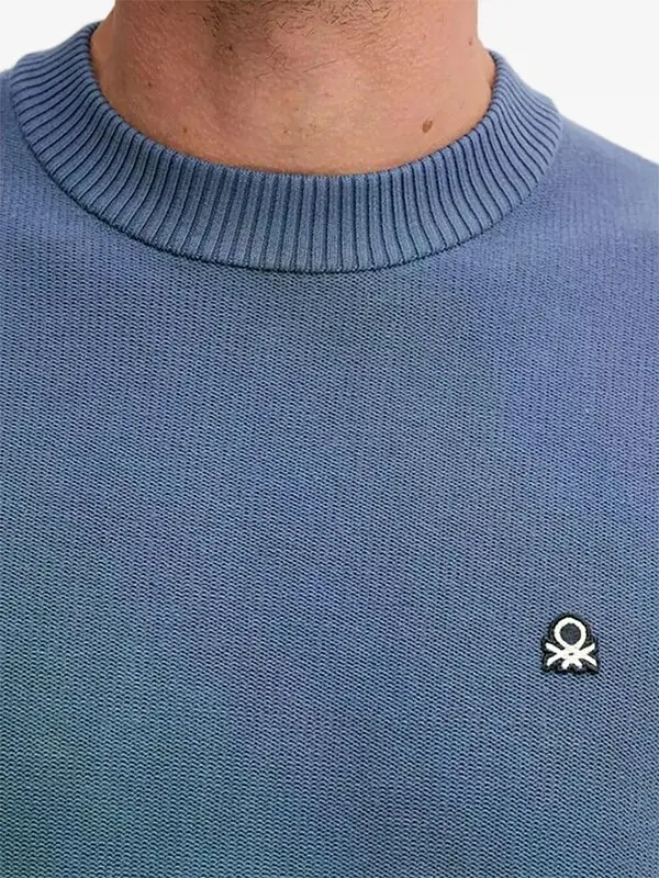 BENETTON Logo Round-neck Jumper - Blue