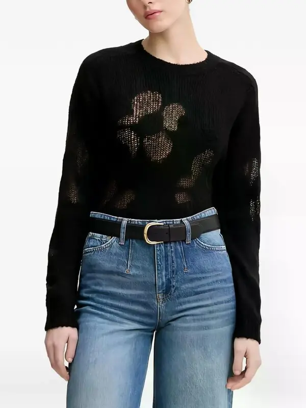 BENETTON Openwork Round Neck Sweater