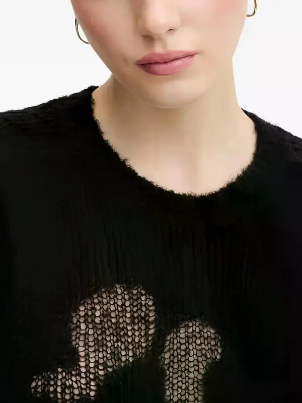 BENETTON Openwork Round Neck Sweater