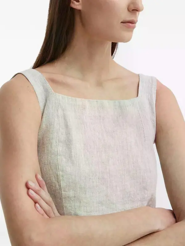 ALOHAS Button-fastening Square-neck Top