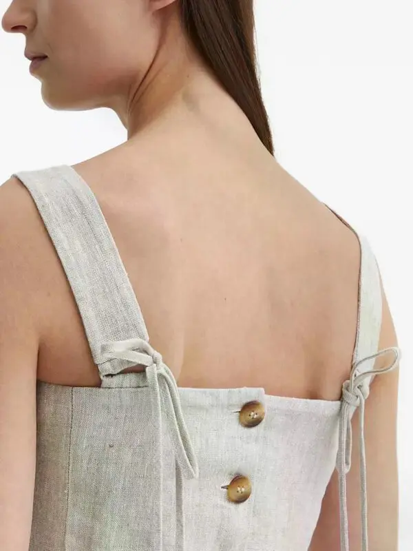 ALOHAS Button-fastening Square-neck Top
