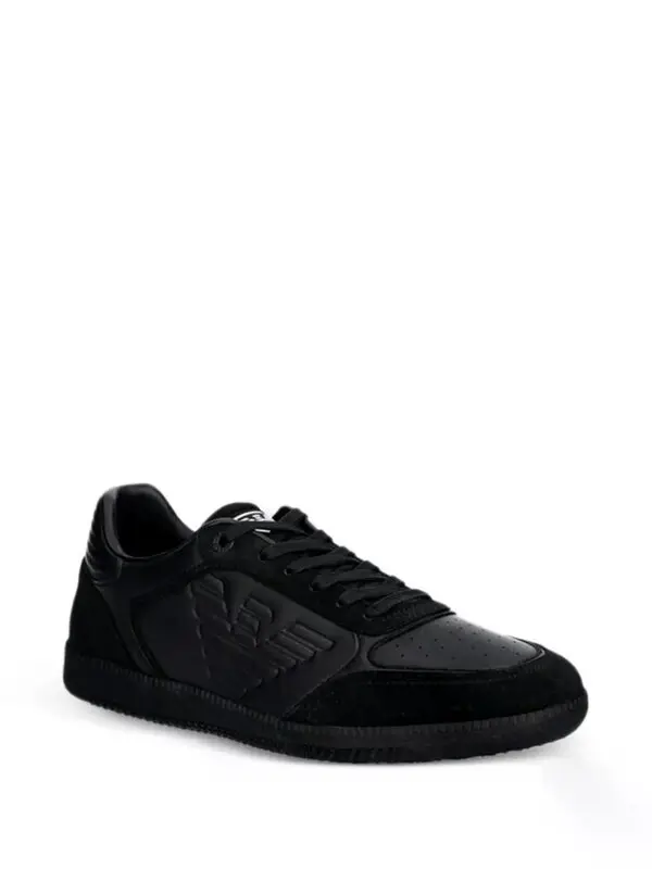 EA7 Embossed Logo Sneakers - Black