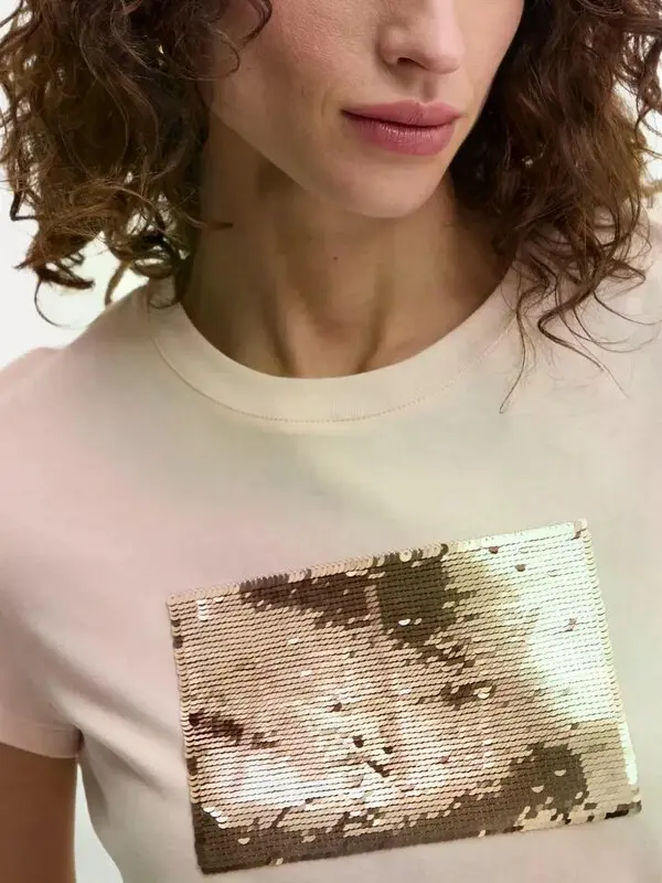 Armani Exchange Sequin-logo T-shirt - Pink