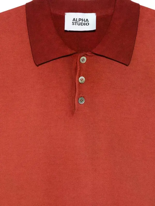 Alpha Studio Button Polo Shirt - Orange