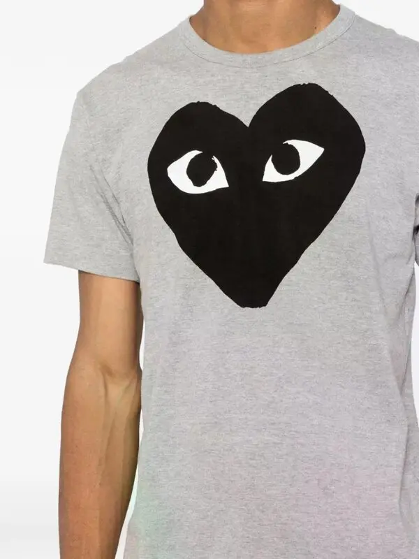 Play Comme Des Garcon Heart-print T-shirt - Grey