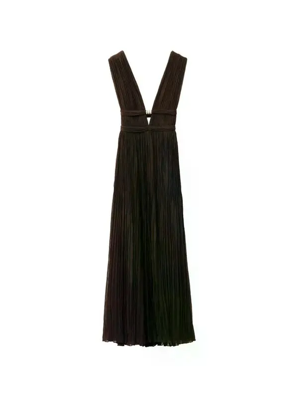 Ba&sh Tania Pleated V-neck Dress