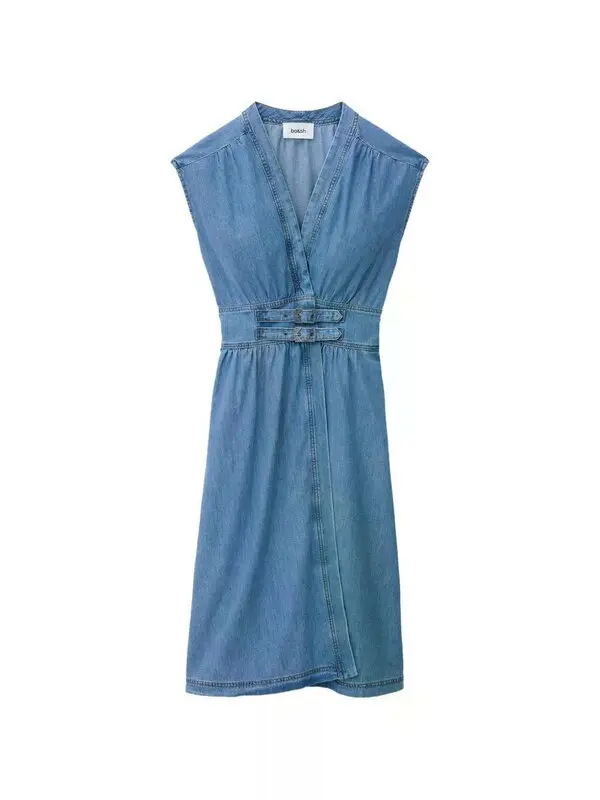 Ba&sh Belted Denim Midi Dress