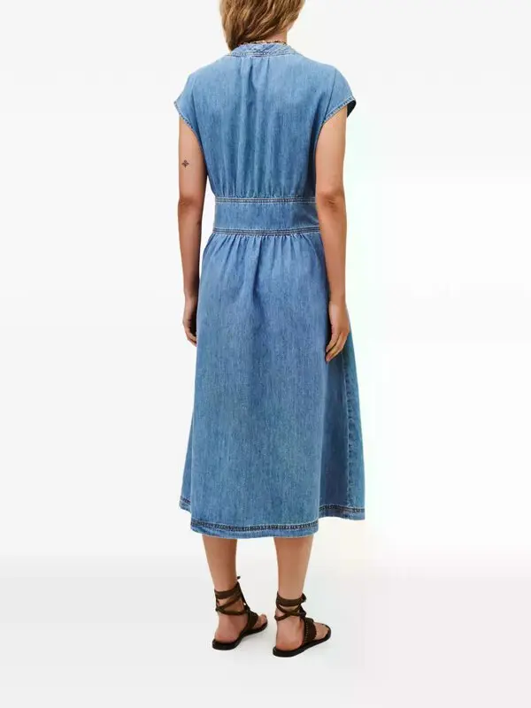 Ba&sh Belted Denim Midi Dress