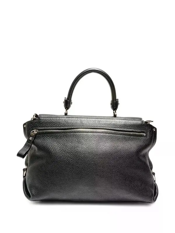 FERRAGAMO 2000s Ganchini Leather Handbag - Black