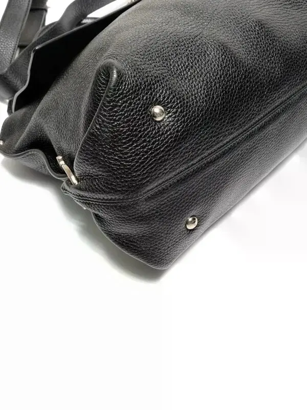 FERRAGAMO 2000s Ganchini Leather Handbag - Black