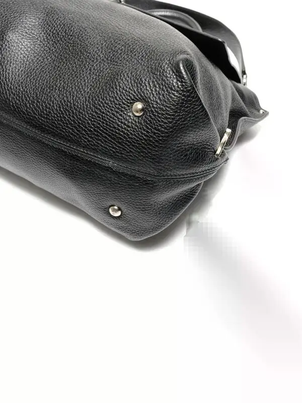 FERRAGAMO 2000s Ganchini Leather Handbag - Black