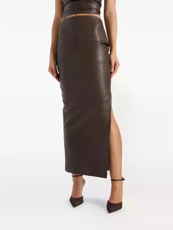 Manière De Voir Daisy Panelled Side-slit Midi Pencil Skirt