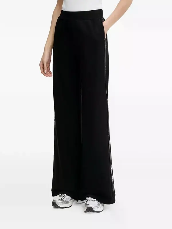 EA7 Logo Stripe Wide Leg Track Pants