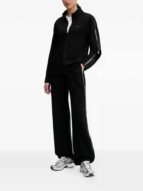 EA7 Logo Stripe Wide Leg Track Pants
