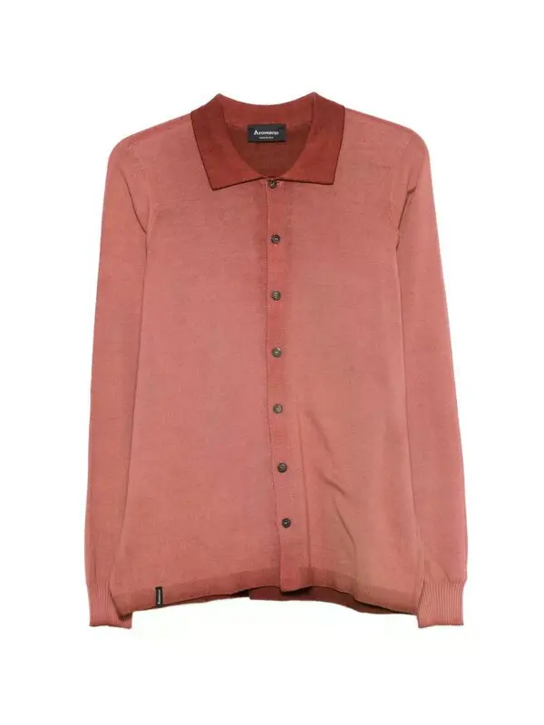 AROVESCIO Long-sleeve Buttoned Collared Shirt - Red