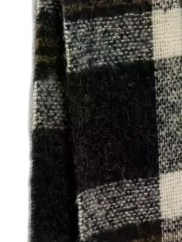 BENETTON Check-pattern Fringed Scarf
