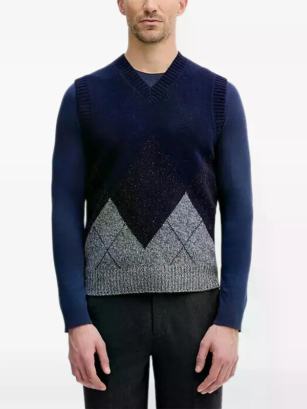 BENETTON Argyle V-neck Knitwear