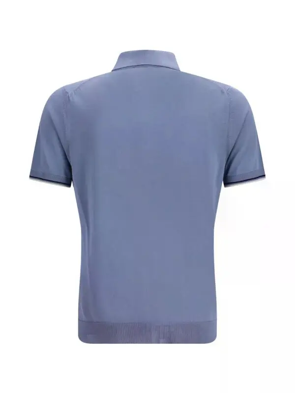 MOORER Buttoned Short-sleeve Polo Shirt