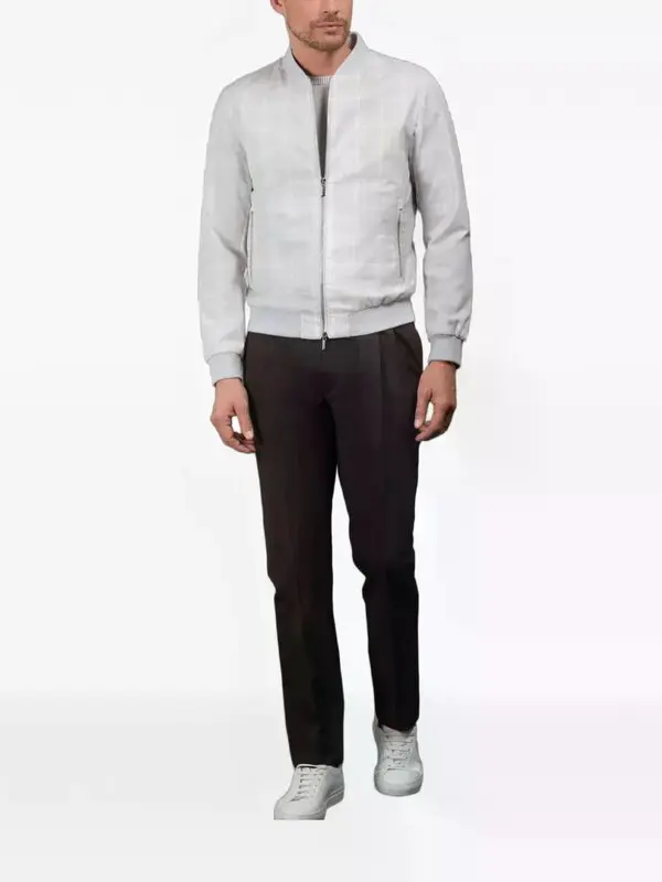 MOORER Zip-fastening Bomber Jacket - Grey