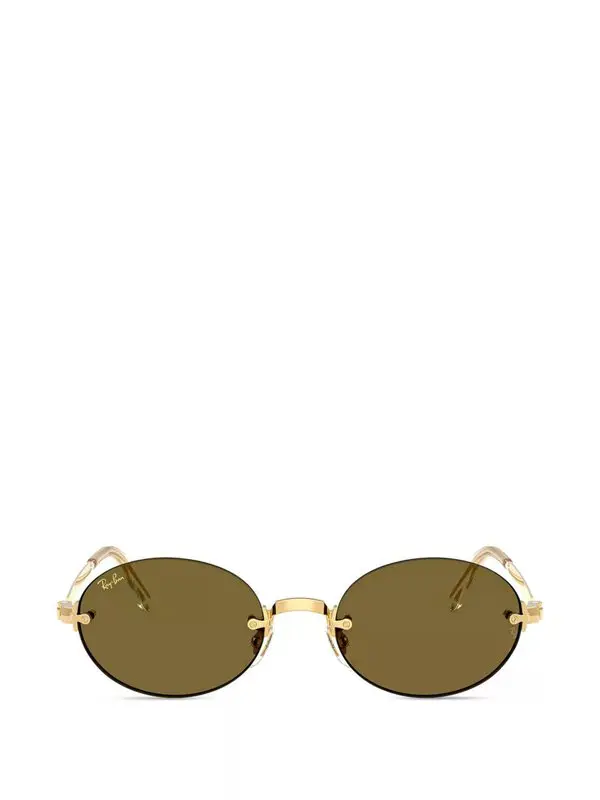 Ray-ban Rimless Oval Sunglasses - Gold