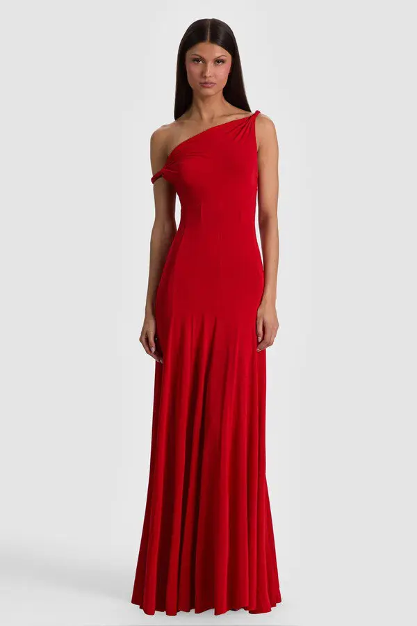 Alice + Olivia Noelia Twist Strap Maxi Dress - Red