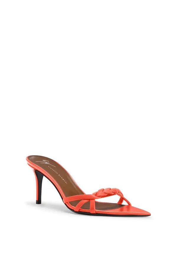 GIUSEPPE ZANOTTI Intriigo Braid 70 Mules - Coral