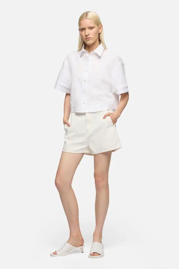 7 For All Mankind Linen Trouser Short - Denim