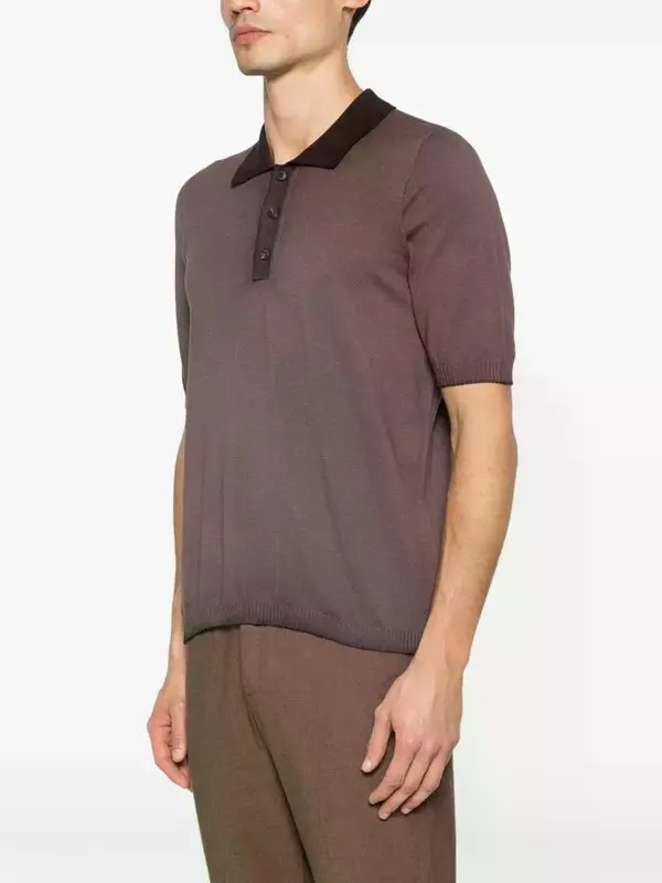 AROVESCIO Button Polo Shirt - Brown