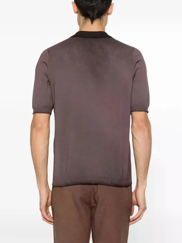 AROVESCIO Button Polo Shirt - Brown