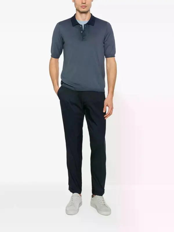 AROVESCIO Button Polo Shirt - Blue
