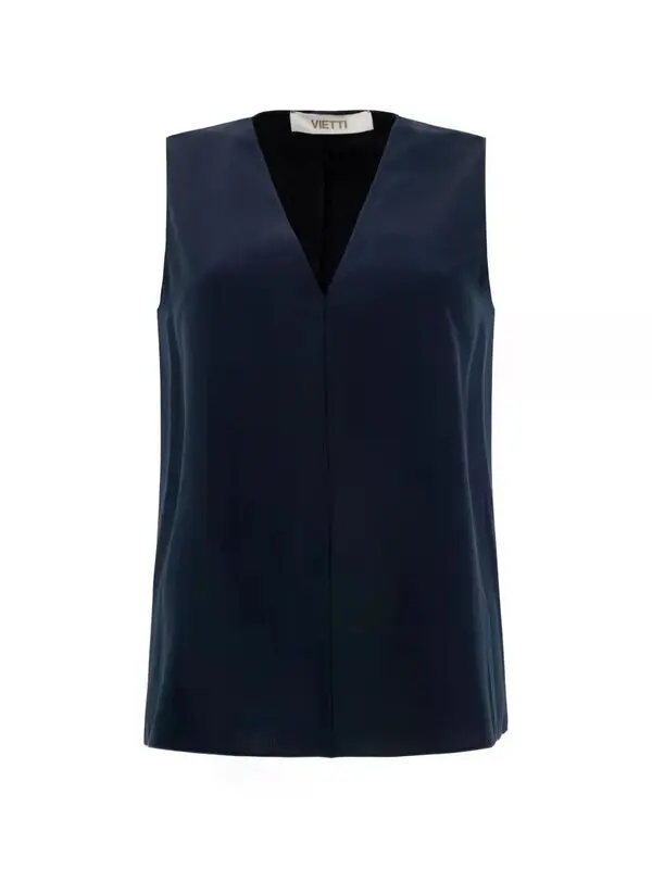 VIETTI Sleeveless V-neck Blouse