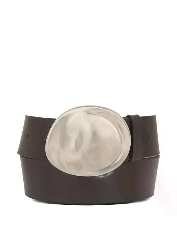 Khaite Keefe Silver-tone Buckle Belt - Brown