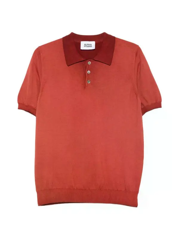 Alpha Studio Button Polo Shirt - Orange