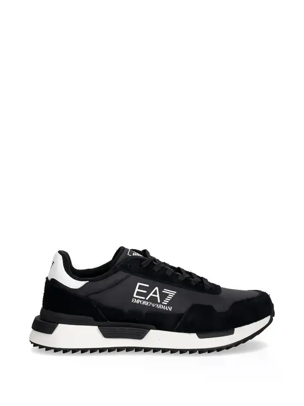 EA7 Logo-print Panelled Sneakers - Black