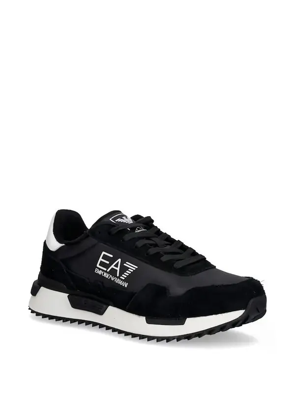 EA7 Logo-print Panelled Sneakers - Black