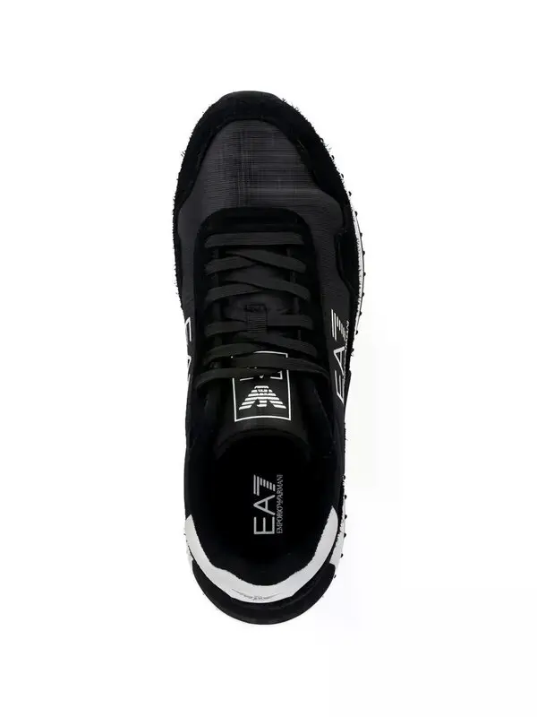 EA7 Logo-print Panelled Sneakers - Black