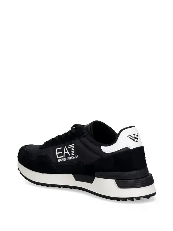 EA7 Logo-print Panelled Sneakers - Black