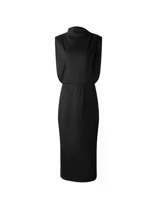 Soeur Gemma Draped Midi Dress - Black