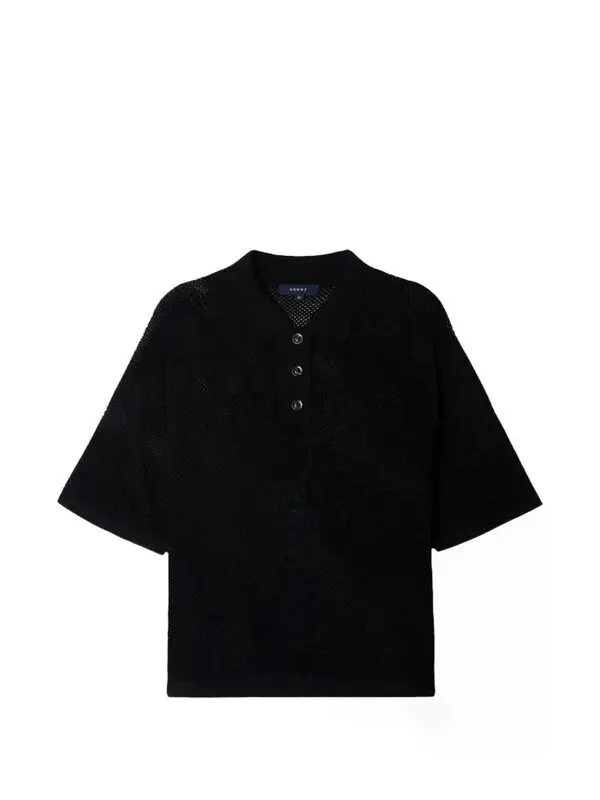 Soeur Harvey Button Polo Shirt - Black
