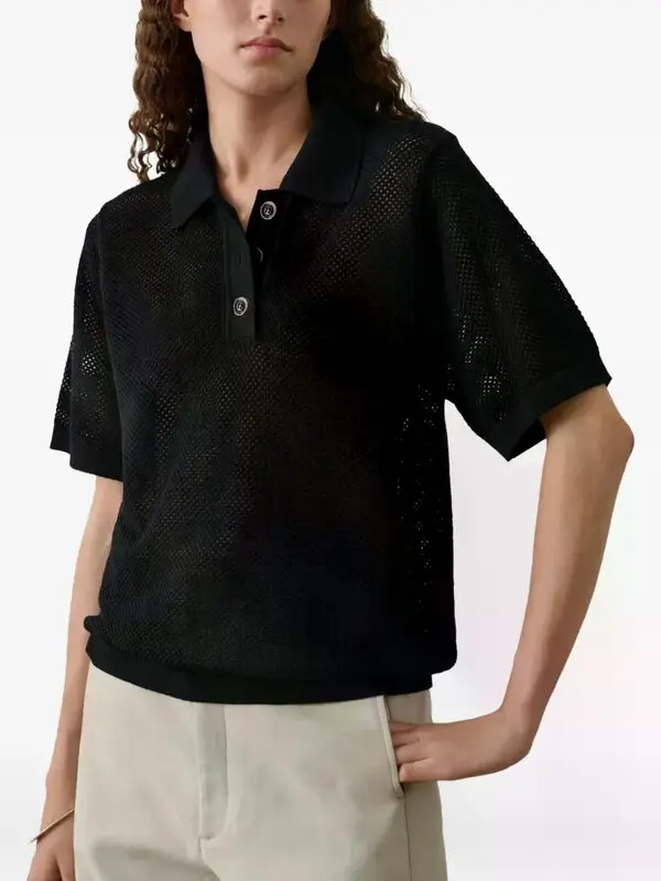 Soeur Harvey Button Polo Shirt - Black